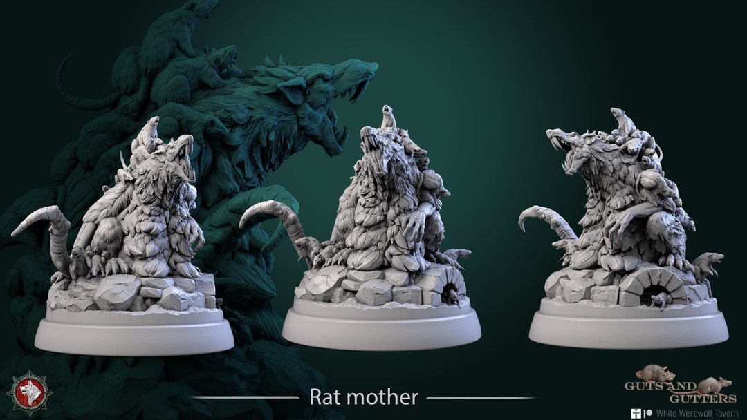 Rat Mother | Guts and Gutters | Resin 3D Printed Miniature | White ...