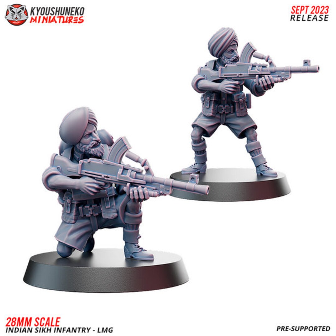 WW2 Indian Sikh LMG Team | Resin 3D Printed Miniature | Kyoushuneko - Etsy