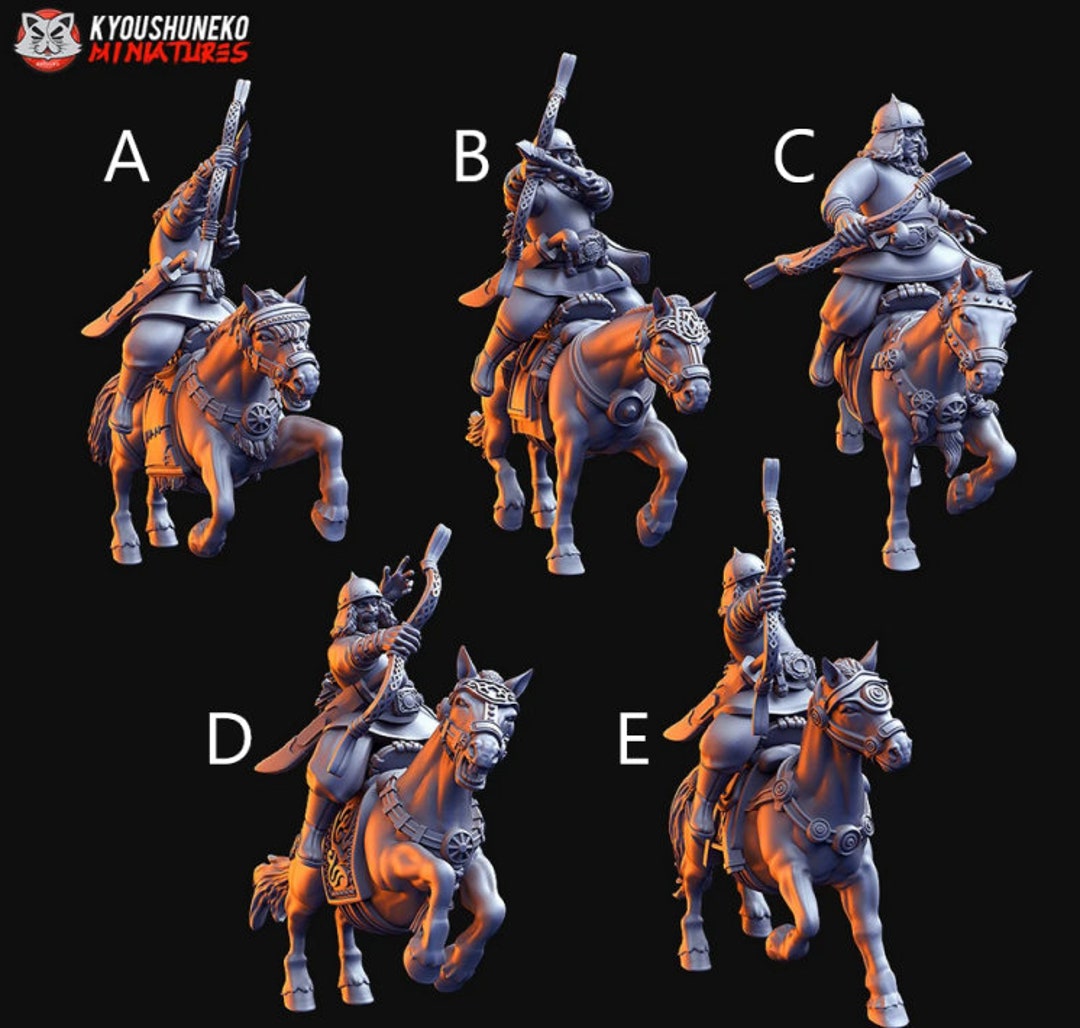 Mongolian Light Cavalry Archers Resin 3D Printed Miniatures Kyoushuneko ...