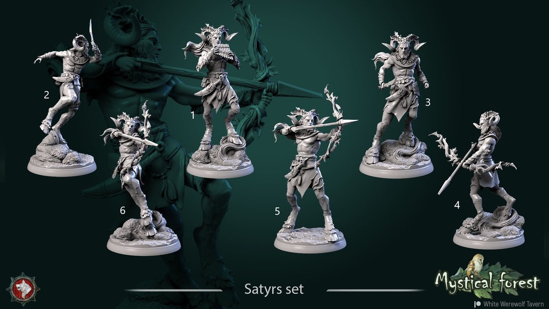 Satyr Fighters Fey Monsters Resin 3D Printed Miniature - Etsy