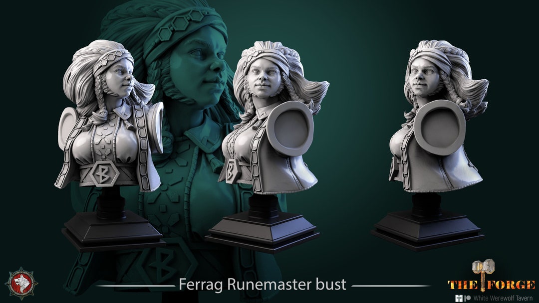 Ferrag Runemaster Bust | Bust | Resin 3D Printed Miniature | White ...
