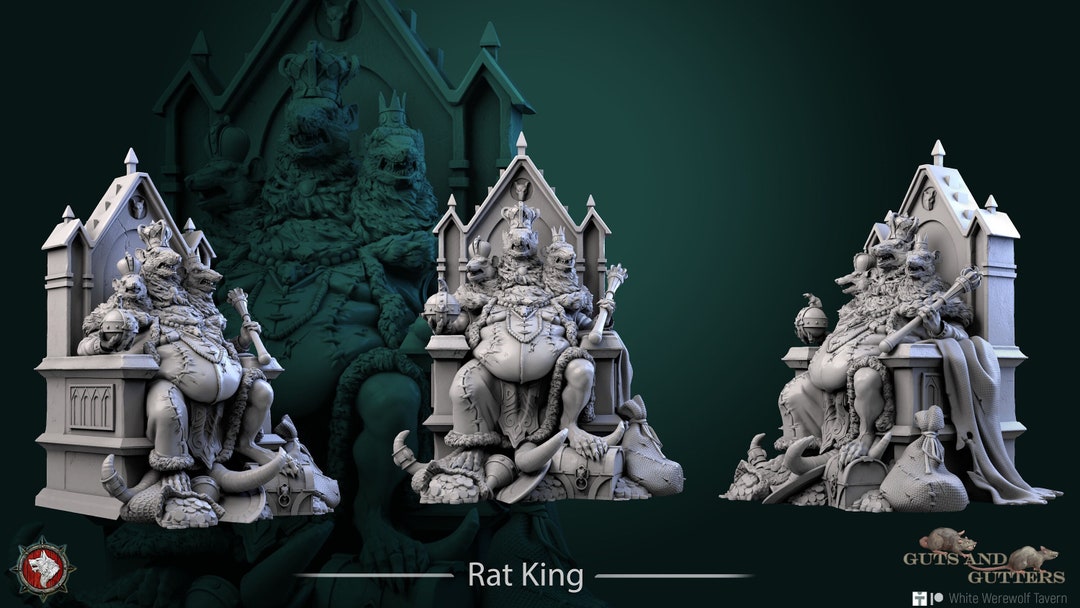 Rat King | Guts and Gutters | Resin 3D Printed Miniature | White ...