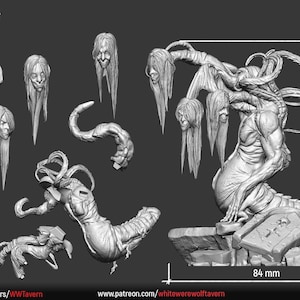 Undead Monster Resin 3D Printed Miniature White Werewolf - Etsy
