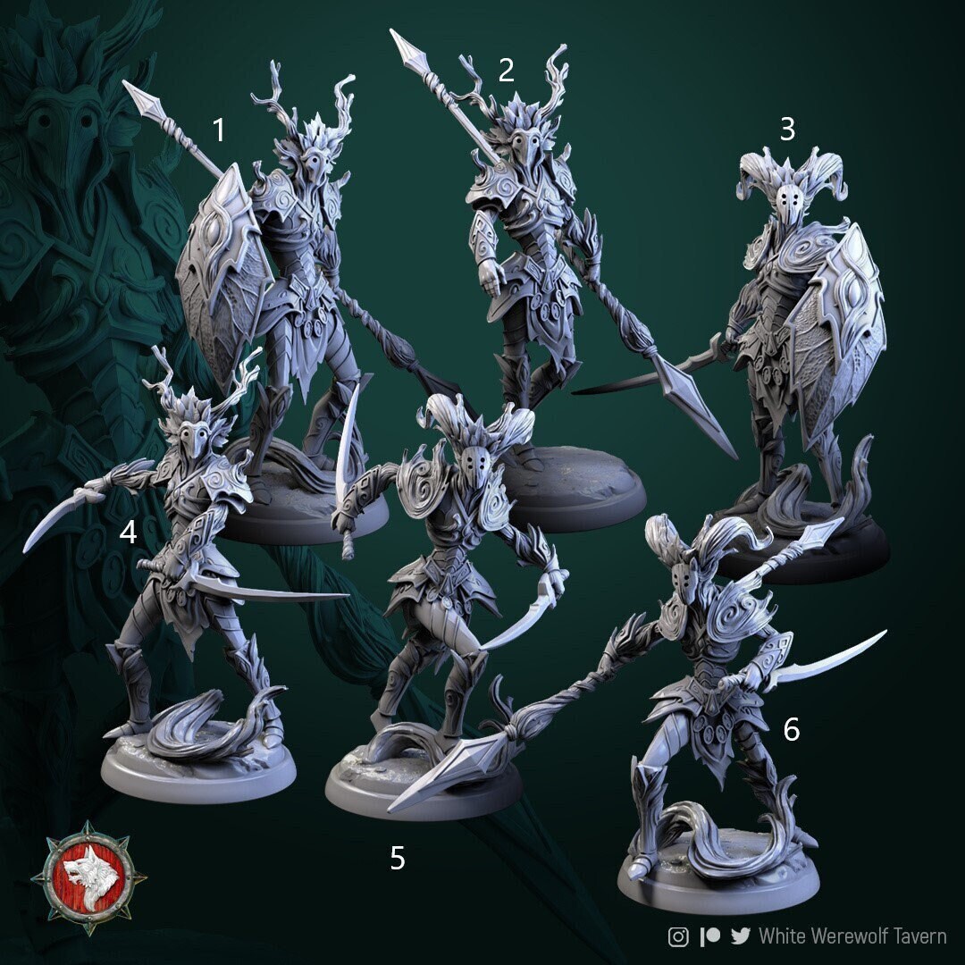 Dendroid Warriors | Resin 3D Printed Miniature | White Werewolf Tavern ...