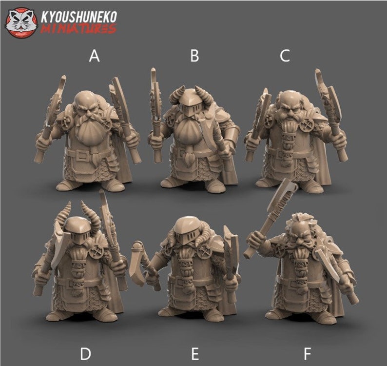 Dwarf Warriors multiple Weapon Options Resin 3D Printed - Etsy