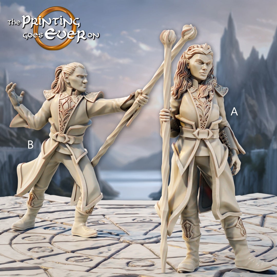 Elven Stormcaller Mages | Silver Shores | Resin 3D Printed Miniatures ...