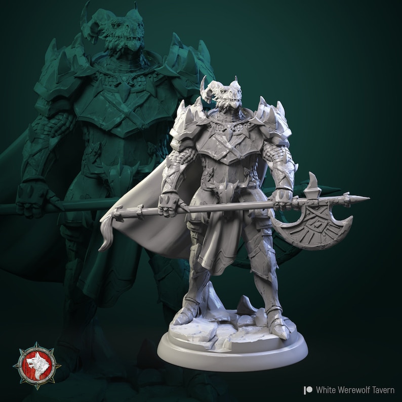 Dragonborn Knights Resin 3D Printed Miniature White - Etsy