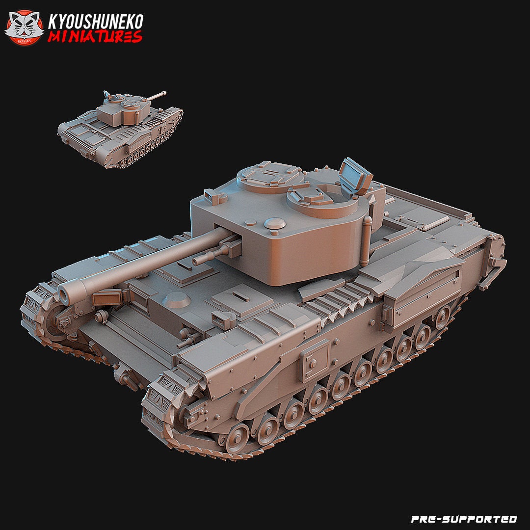 WW2 British Churchill Tank | Resin 3D Printed Miniature | Kyoushuneko ...