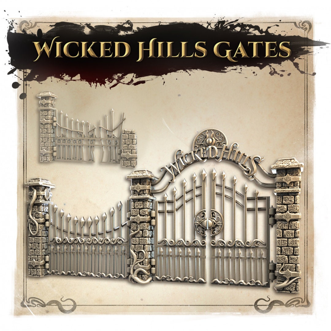 Terrain: Asylum Gates Wicked Hills Resin 3D Printed Miniature RPG DND ...