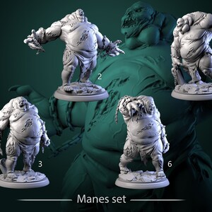 Manes Set Grace and Power Resin 3D Printed Miniature White Werewolf ...