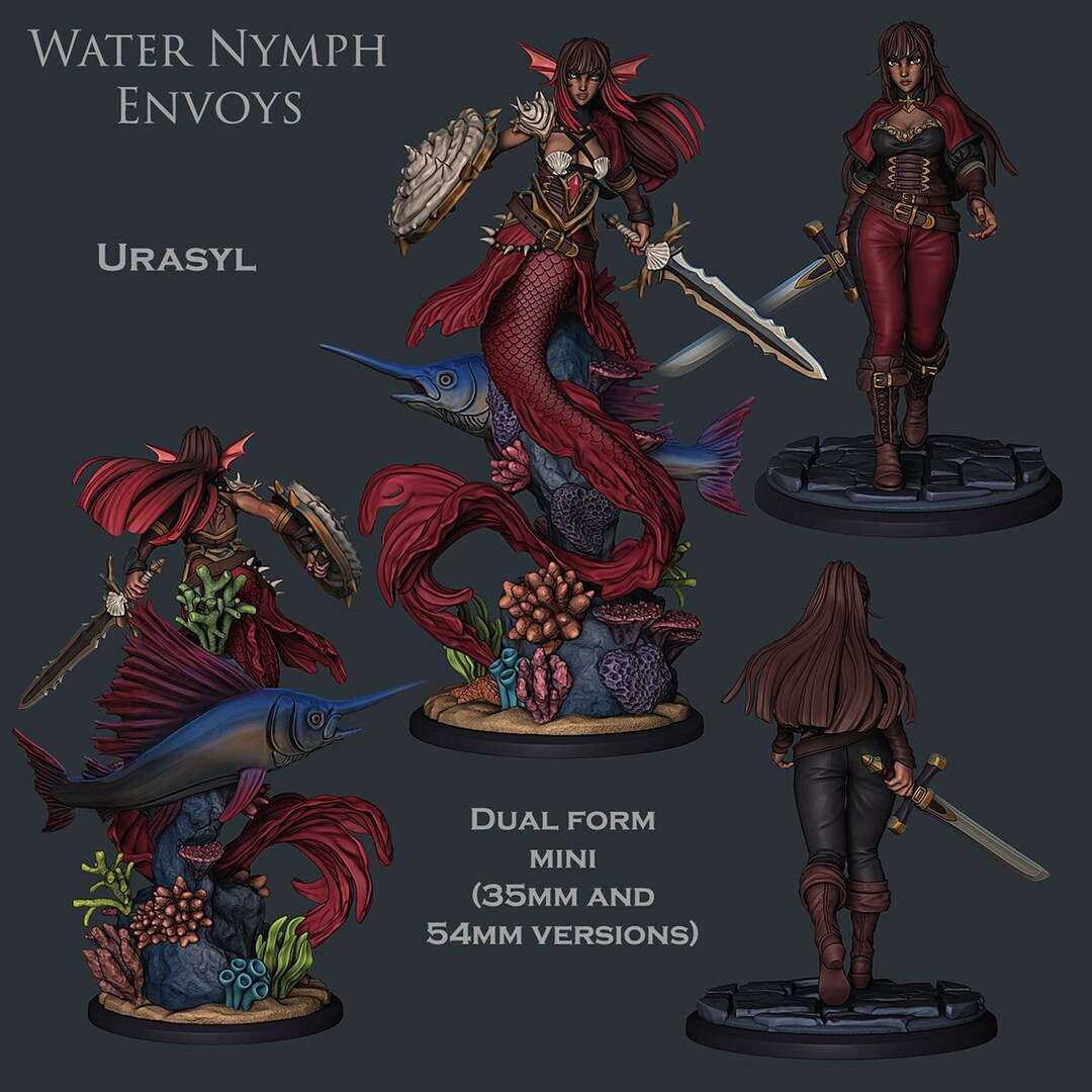 Urasyl the Warrior / Water Nymph 35mm/54mm NSFW Nymph Available Resin ...
