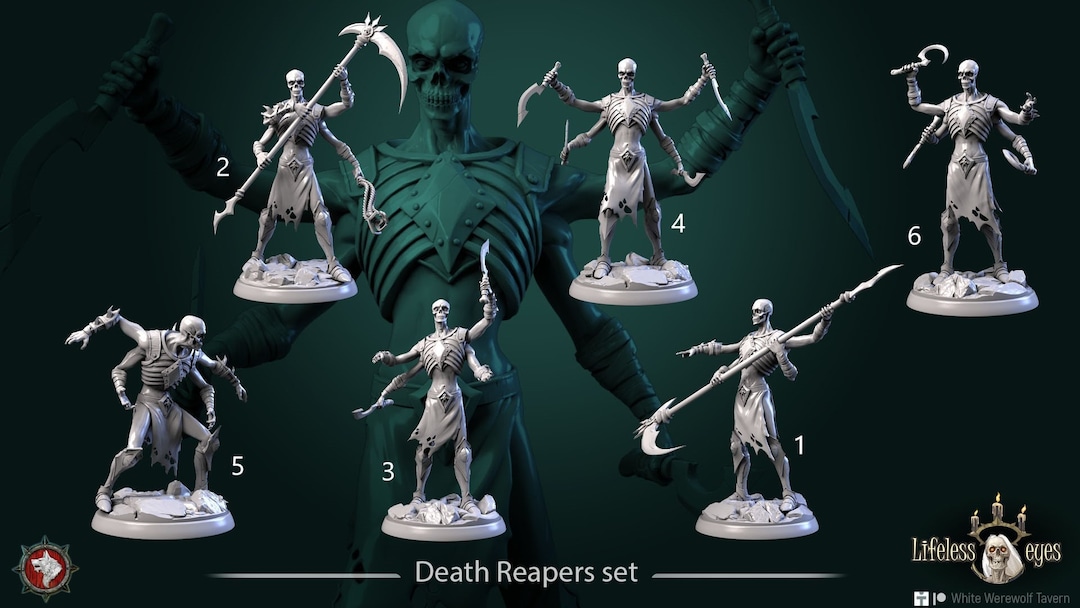 Death Reapers Set Resin 3D Printed Miniature White Werewolf Tavern - Etsy