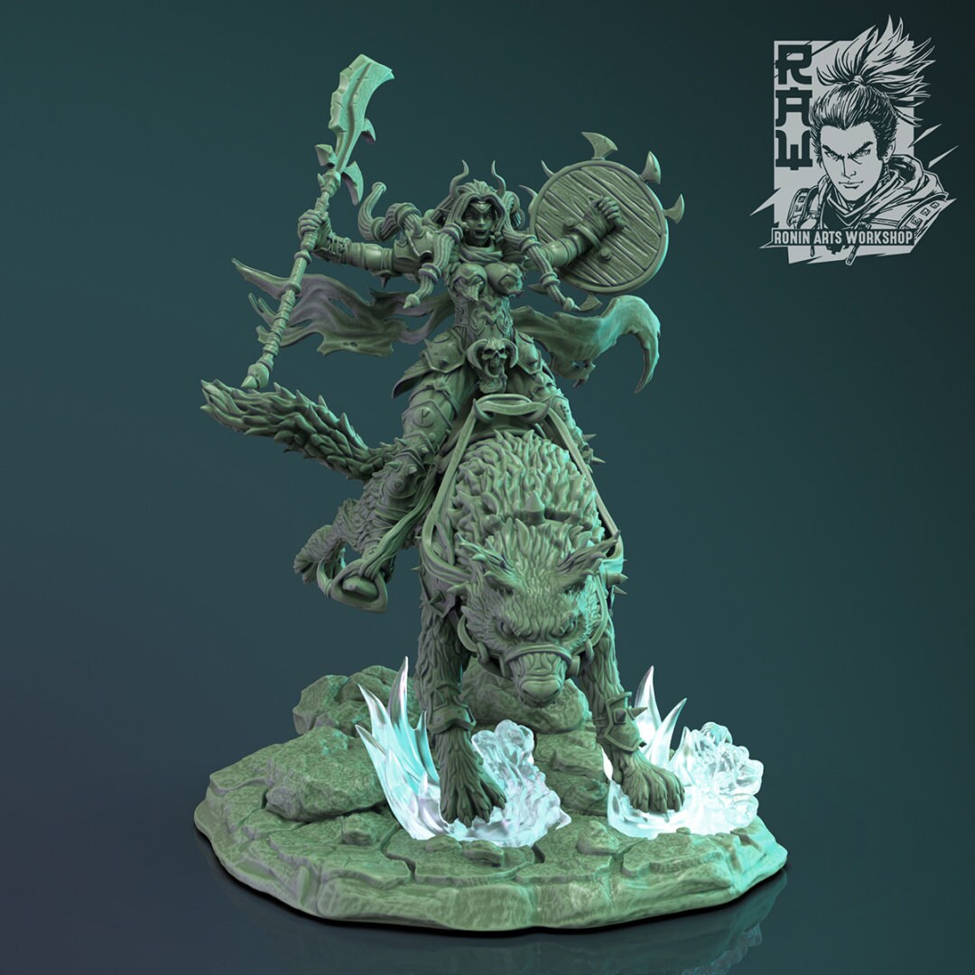Orc War Rider Matriarch | Claws of Hacta | 35mm Scale | Resin 3D ...