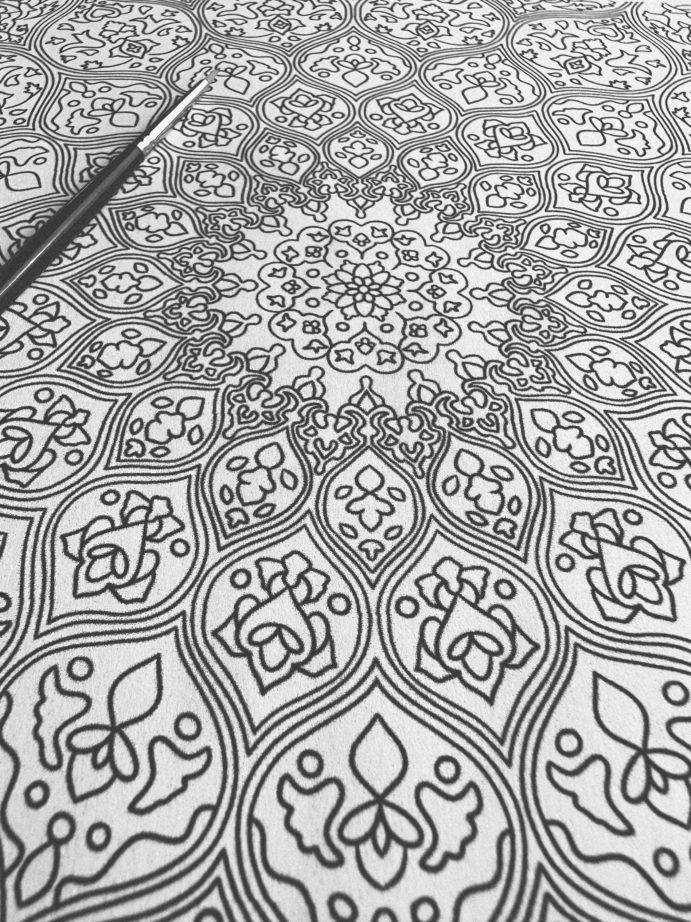 Persian Art Inspired Colouring Page Intricate Patterns, Arabesques, and ...