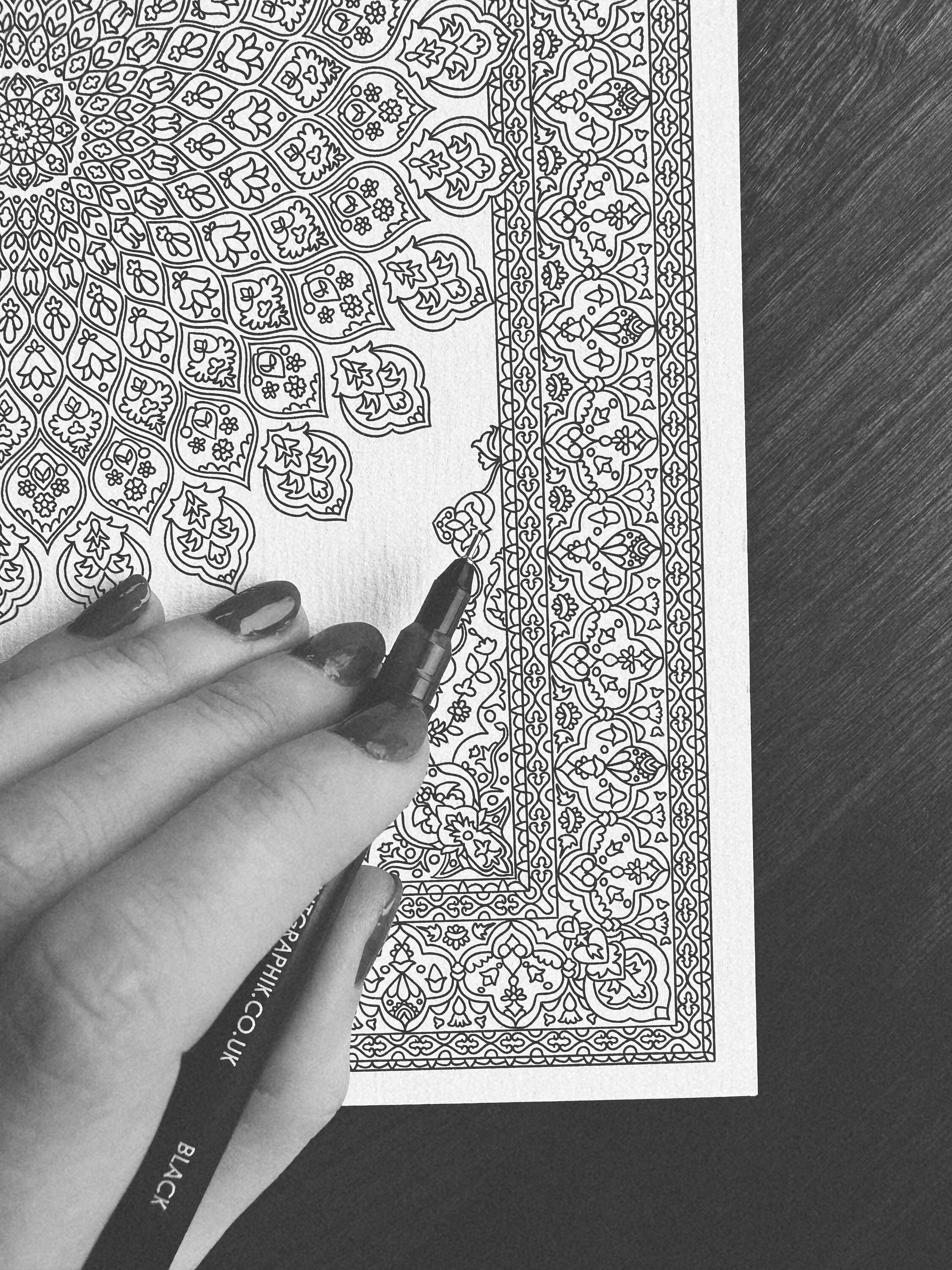 Detailed Persian Art Coloring Sheet - Intricate Patterns, Arabesques ...