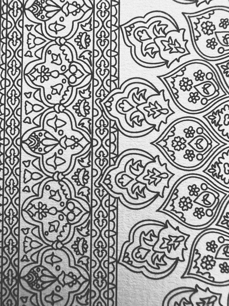 Detailed Persian Art Coloring Sheet - Intricate Patterns, Arabesques ...
