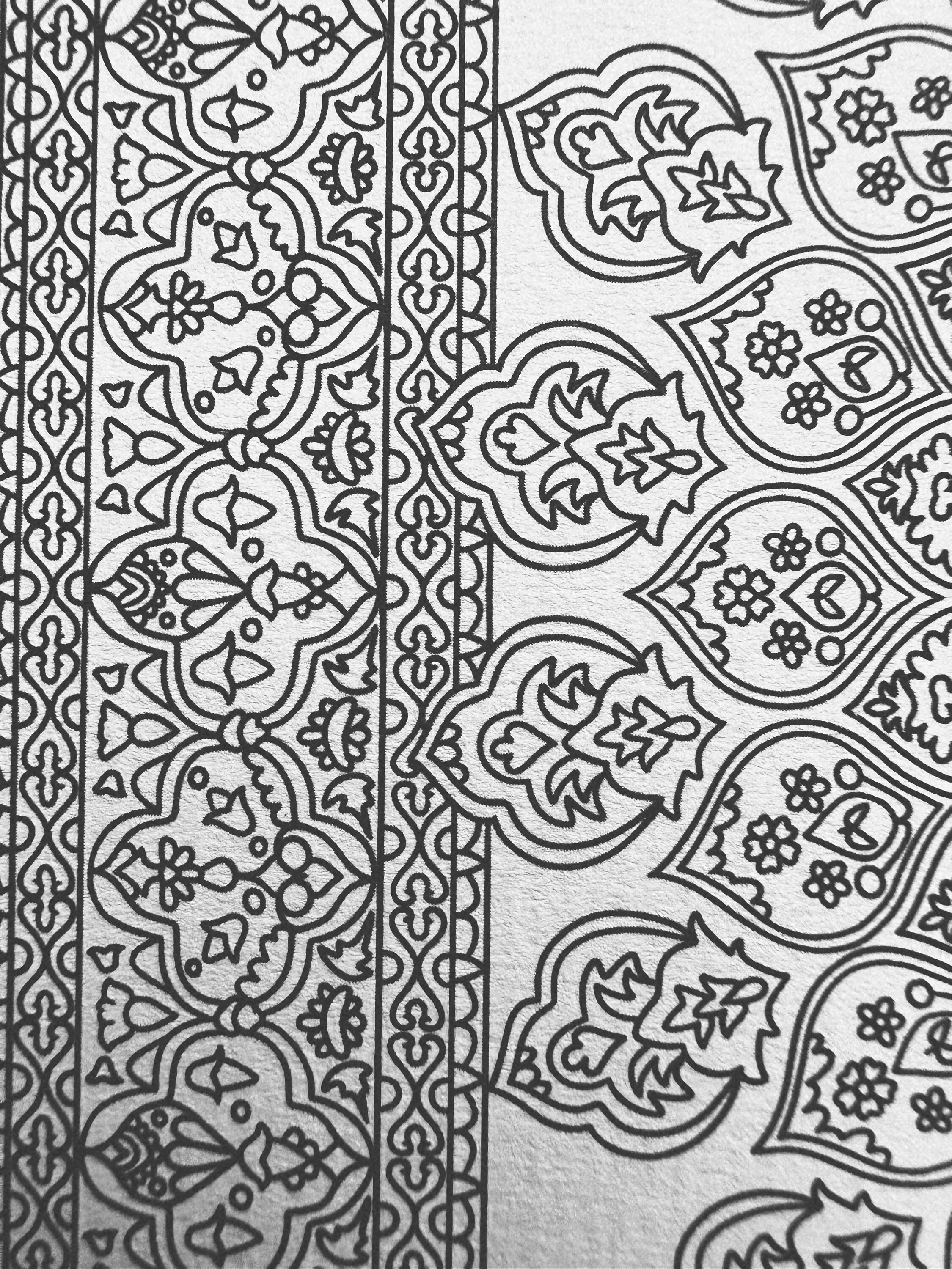 Detailed Persian Art Coloring Sheet - Intricate Patterns, Arabesques ...
