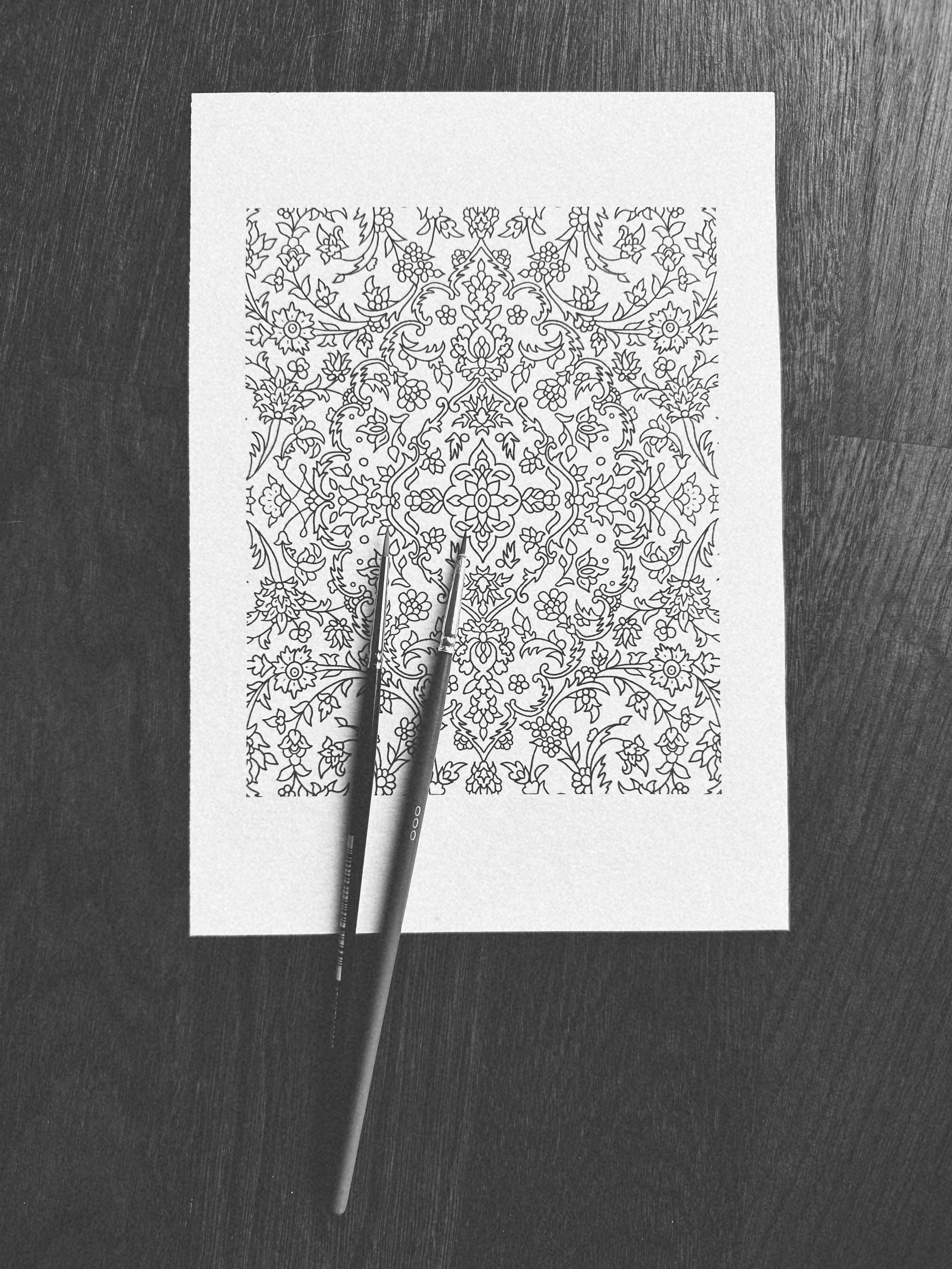 Persian Art Inspired Colouring Page Intricate Patterns - Etsy