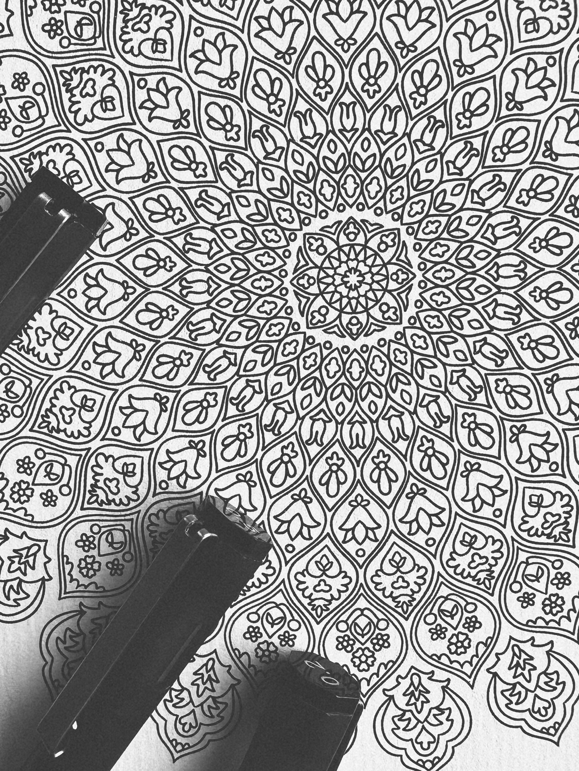 Detailed Persian Art Coloring Sheet - Intricate Patterns, Arabesques ...