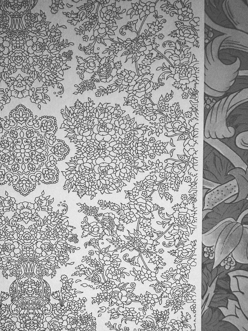 Whimsical Persian Floral Coloring Art: Persian-inspired Floral Pattern ...