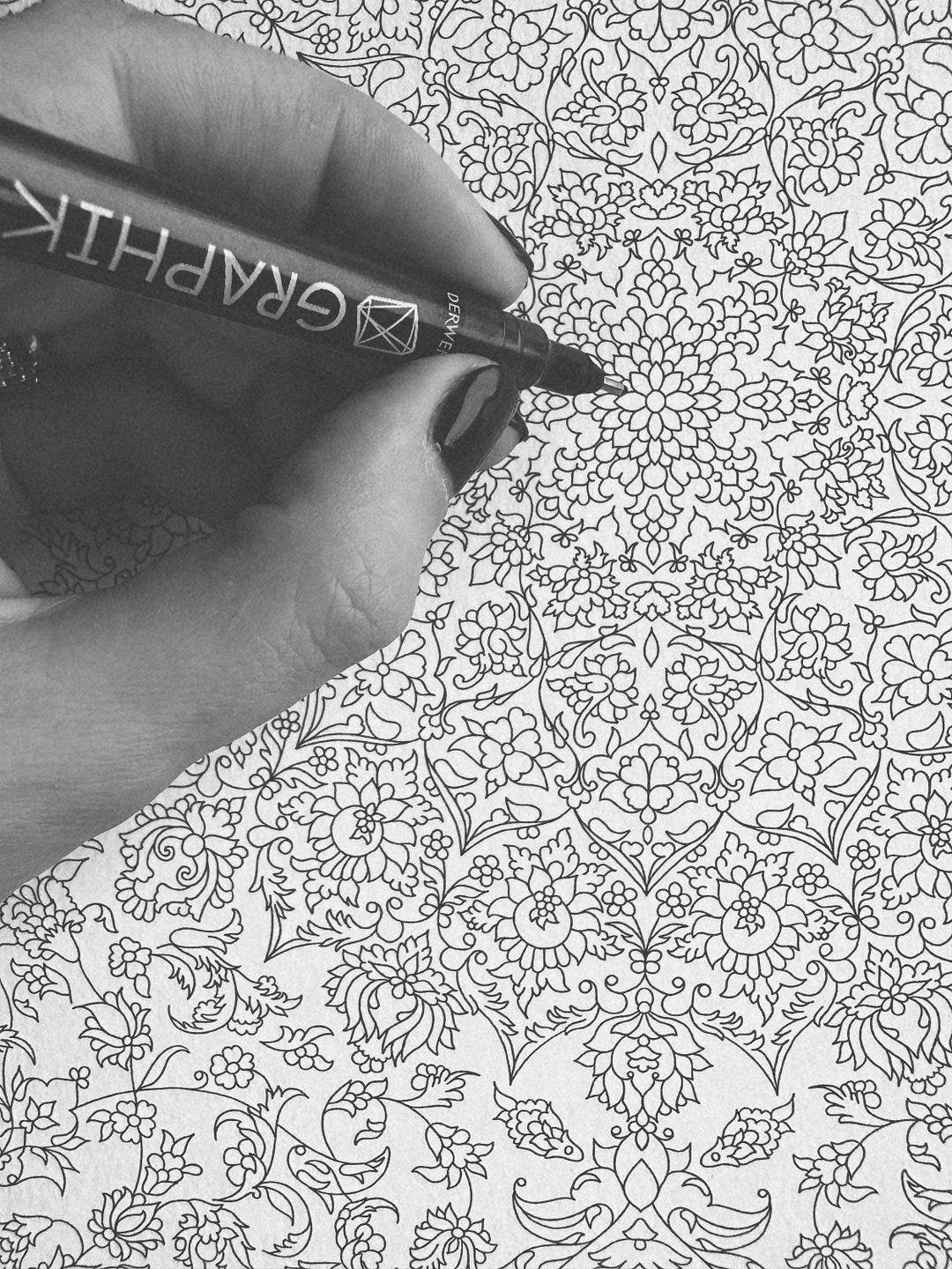 Persian Art Inspired Colouring Page - Intricate Patterns, Arabesques ...