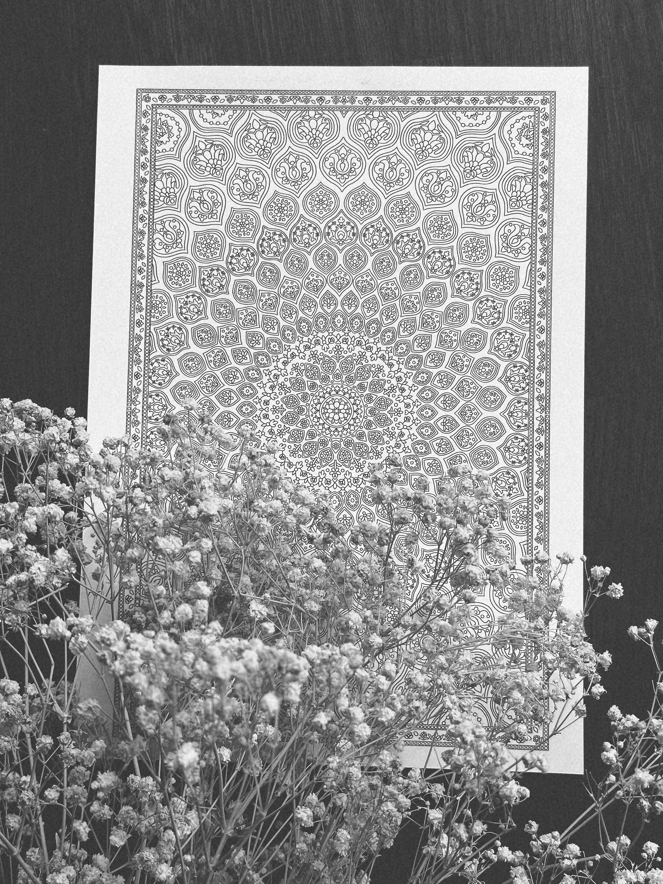 Artistic Persian Calligraphy Coloring Page - Intricate Patterns ...