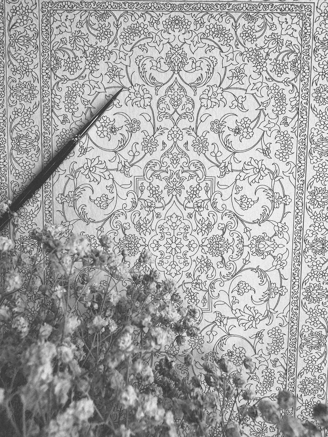 Detailed Persian Carpet Colouring Page - Intricate Patterns, Arabesques ...