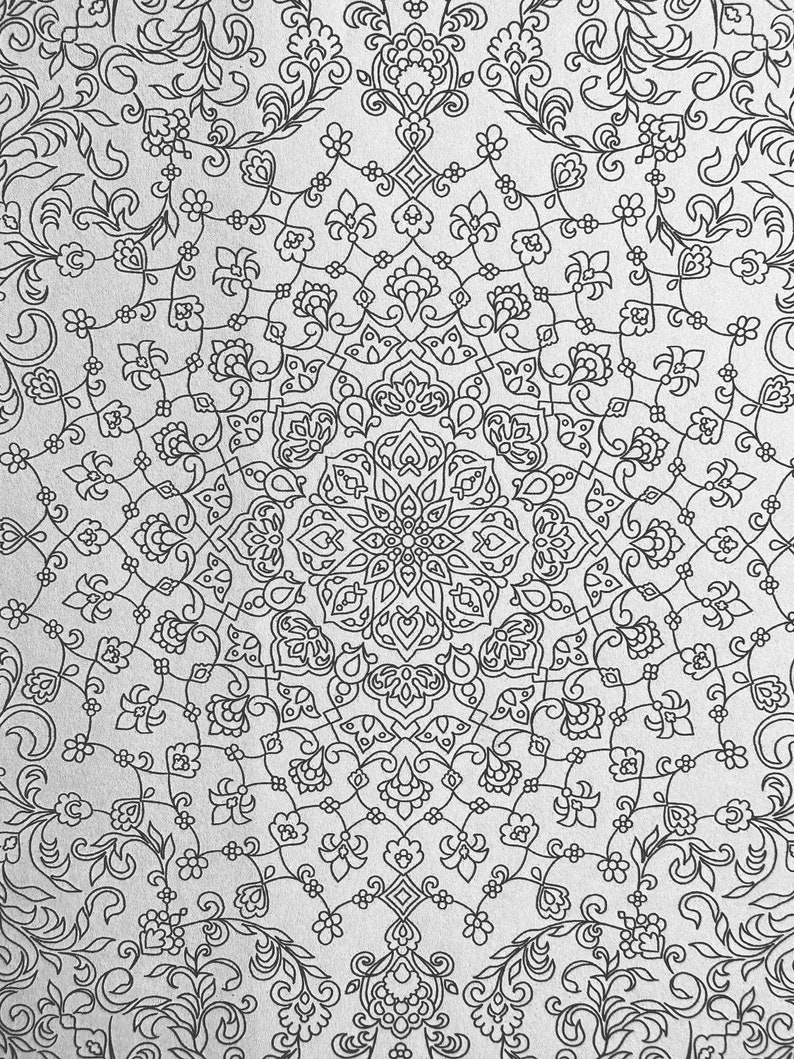 Elegant Persian Rug Inspired Coloring Page Intricate Patterns ...