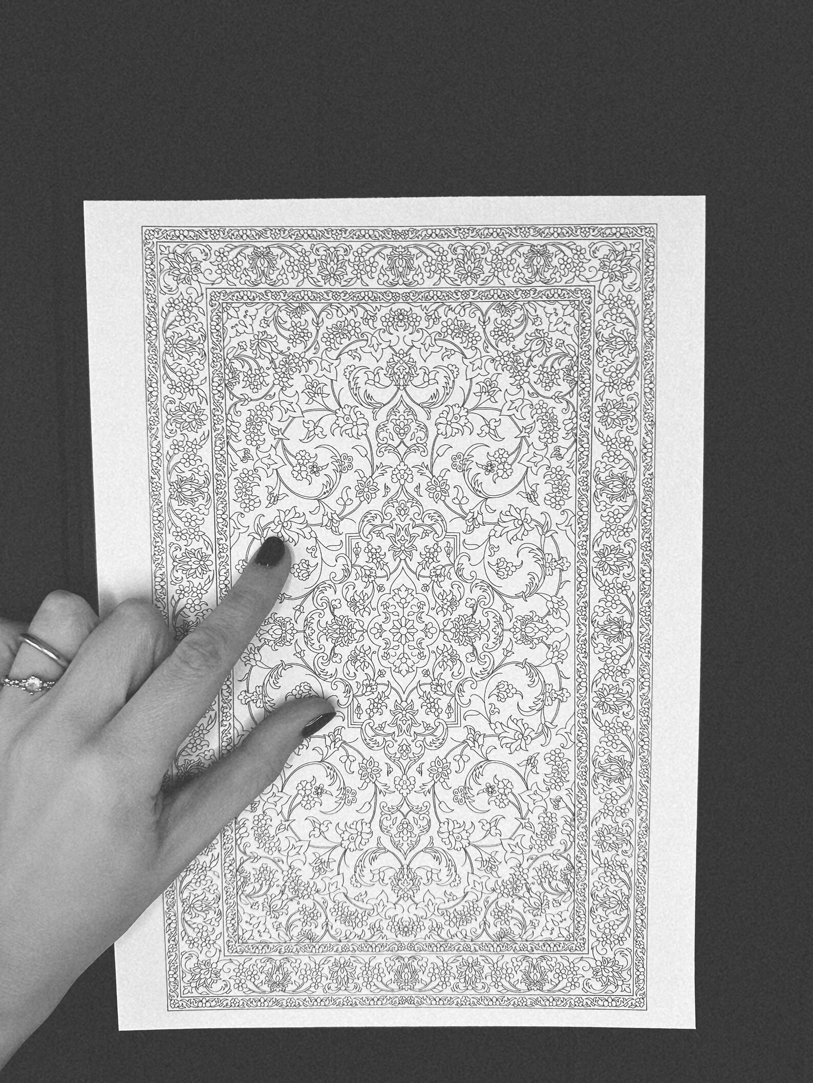 Detailed Persian Carpet Colouring Page - Intricate Patterns, Arabesques ...