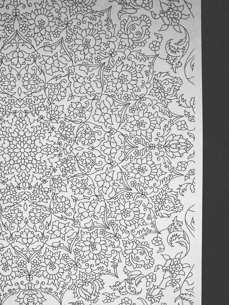 Persian Art Inspired Colouring Page Intricate Patterns, Arabesques, and ...