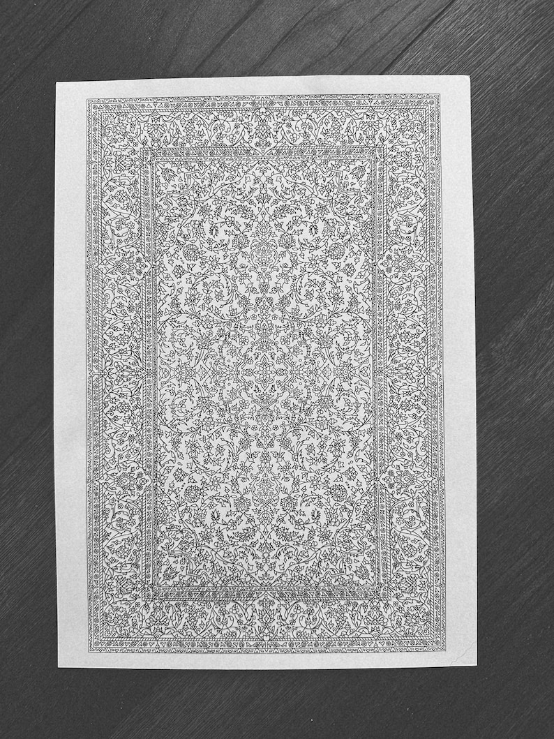 Aesthetic Persian Ornament Coloring Art- Intricate Patterns, Arabesques ...