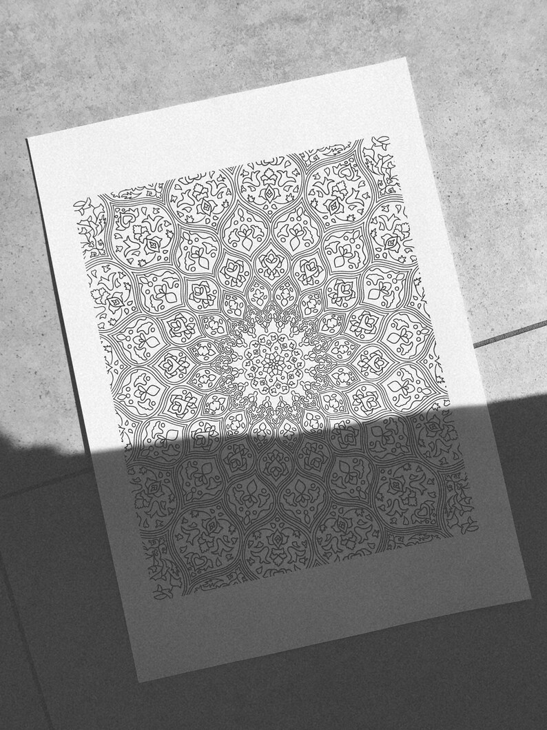 Persian Art Inspired Colouring Page - Intricate Patterns, Arabesques ...