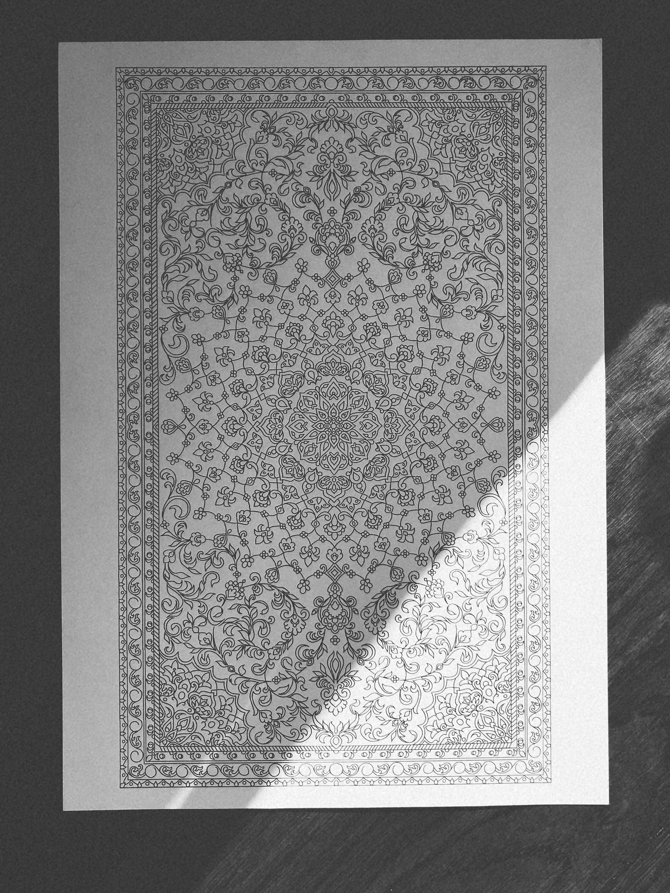 Elegant Persian Rug Inspired Coloring Page Intricate Patterns ...