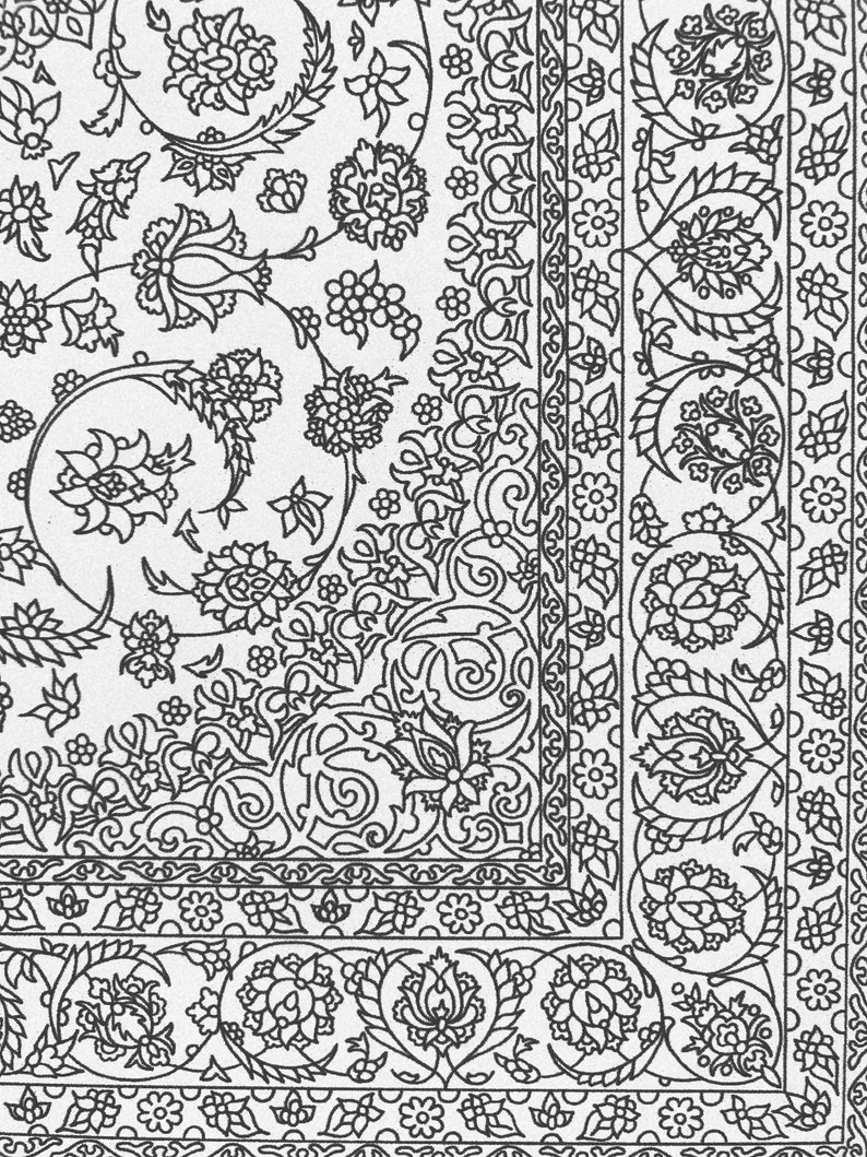 Persian Art Inspired Colouring Page Intricate Patterns - Etsy