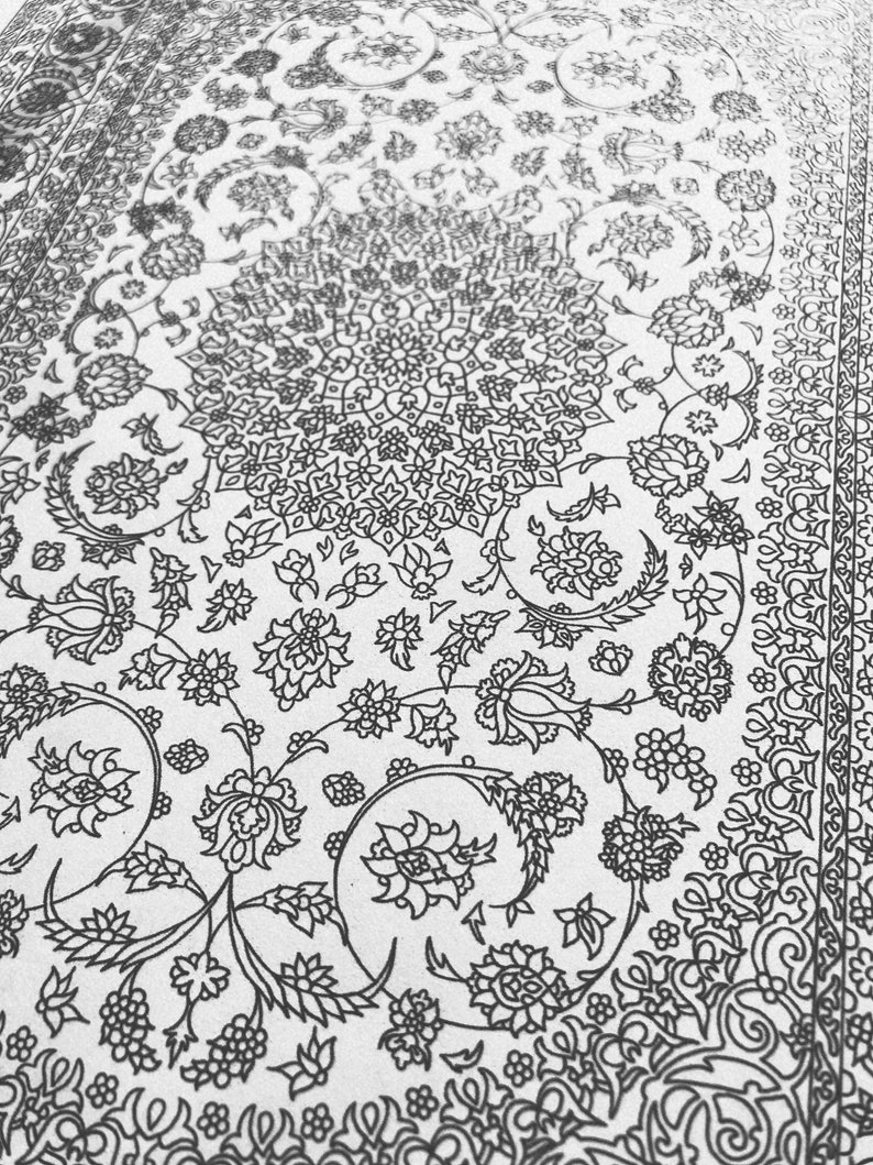 Persian Art Inspired Colouring Page Intricate Patterns, Arabesques, and ...