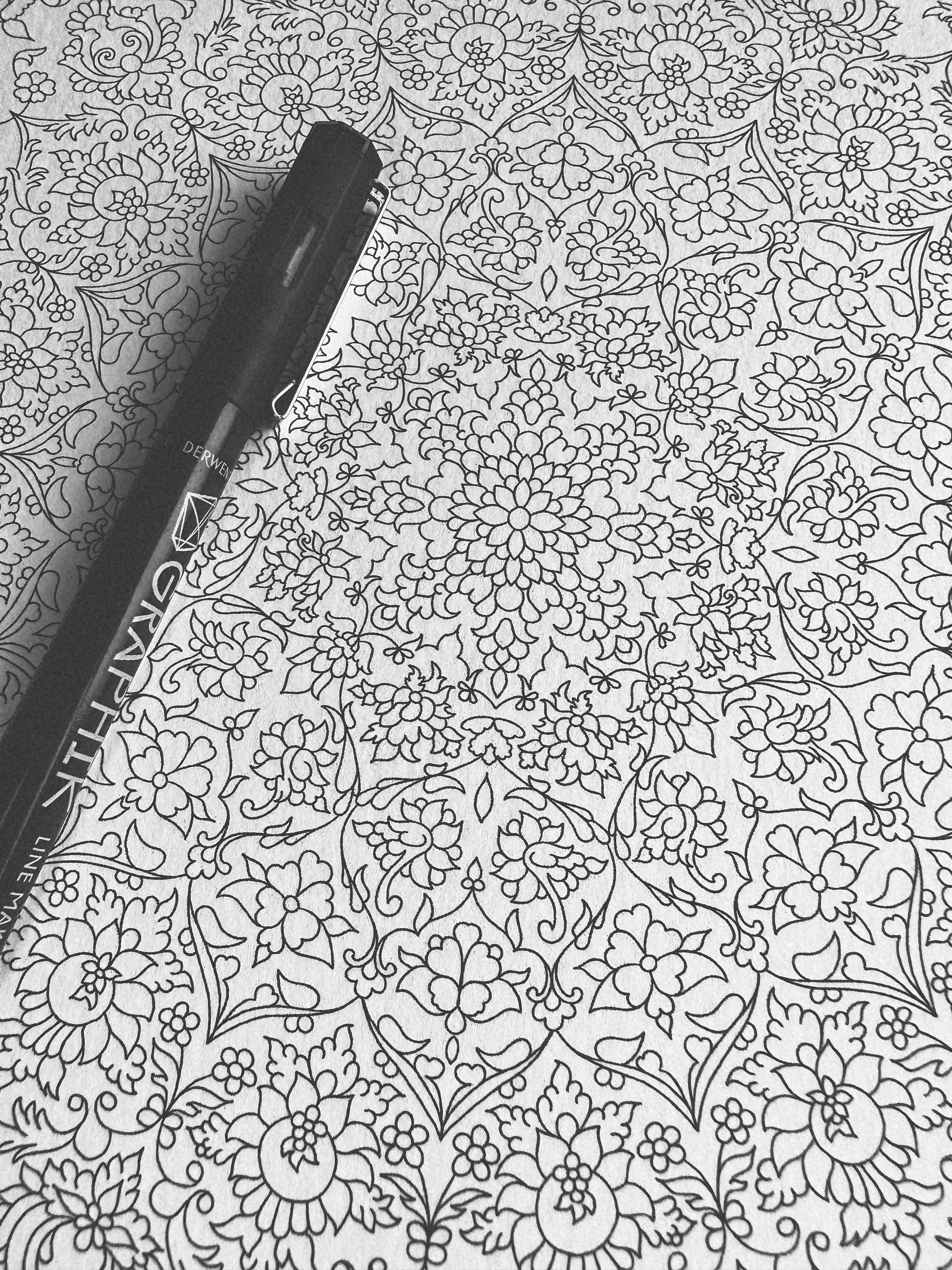 Persian Art Inspired Colouring Page - Intricate Patterns, Arabesques ...