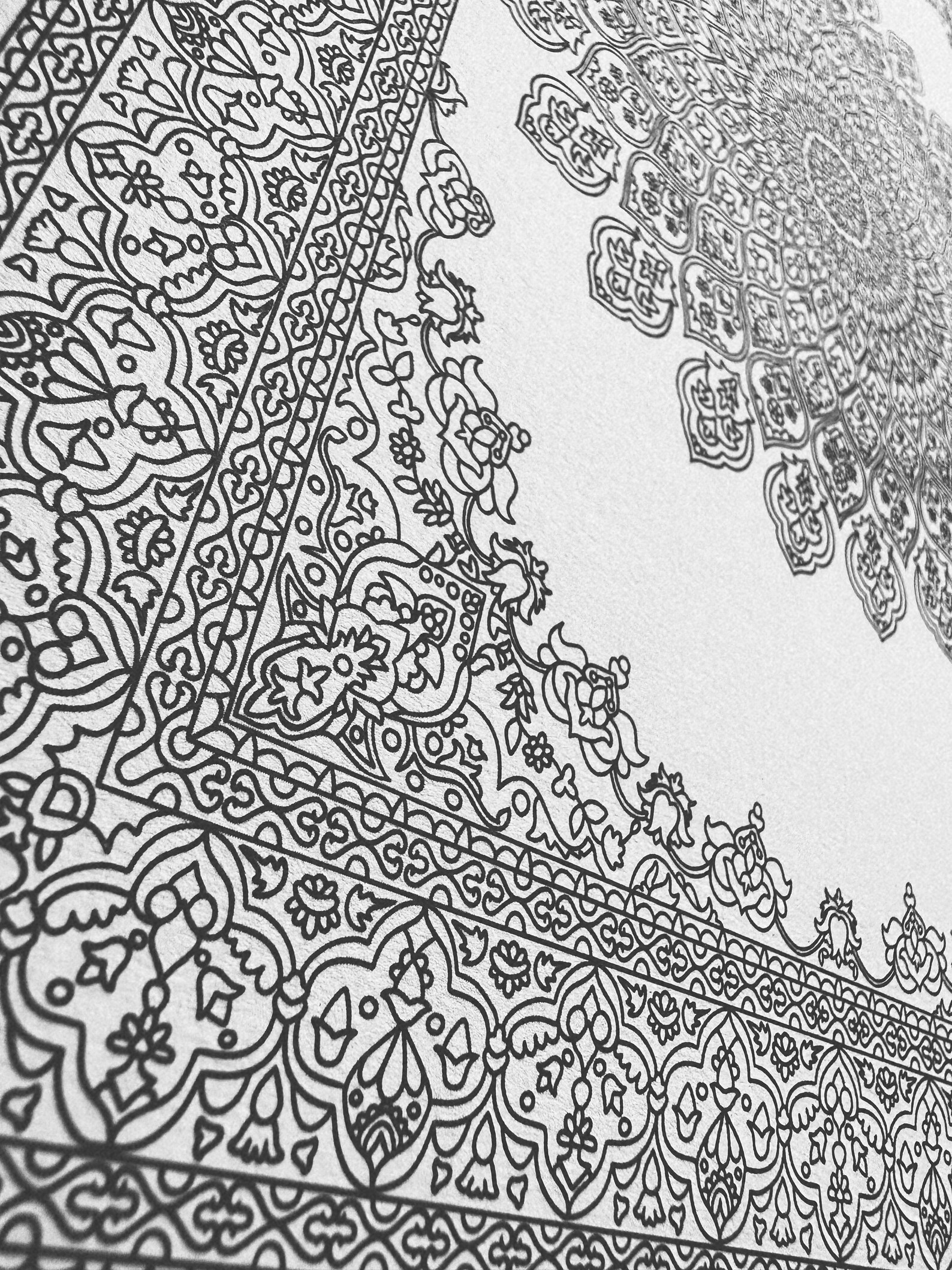 Detailed Persian Art Coloring Sheet - Intricate Patterns, Arabesques ...