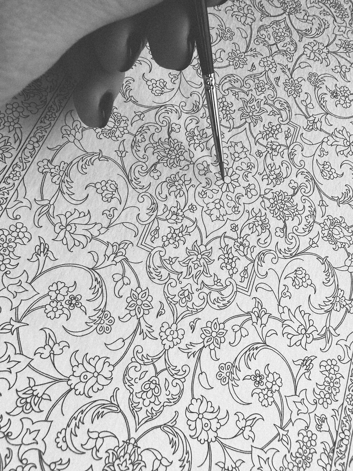 Detailed Persian Carpet Colouring Page - Intricate Patterns, Arabesques ...