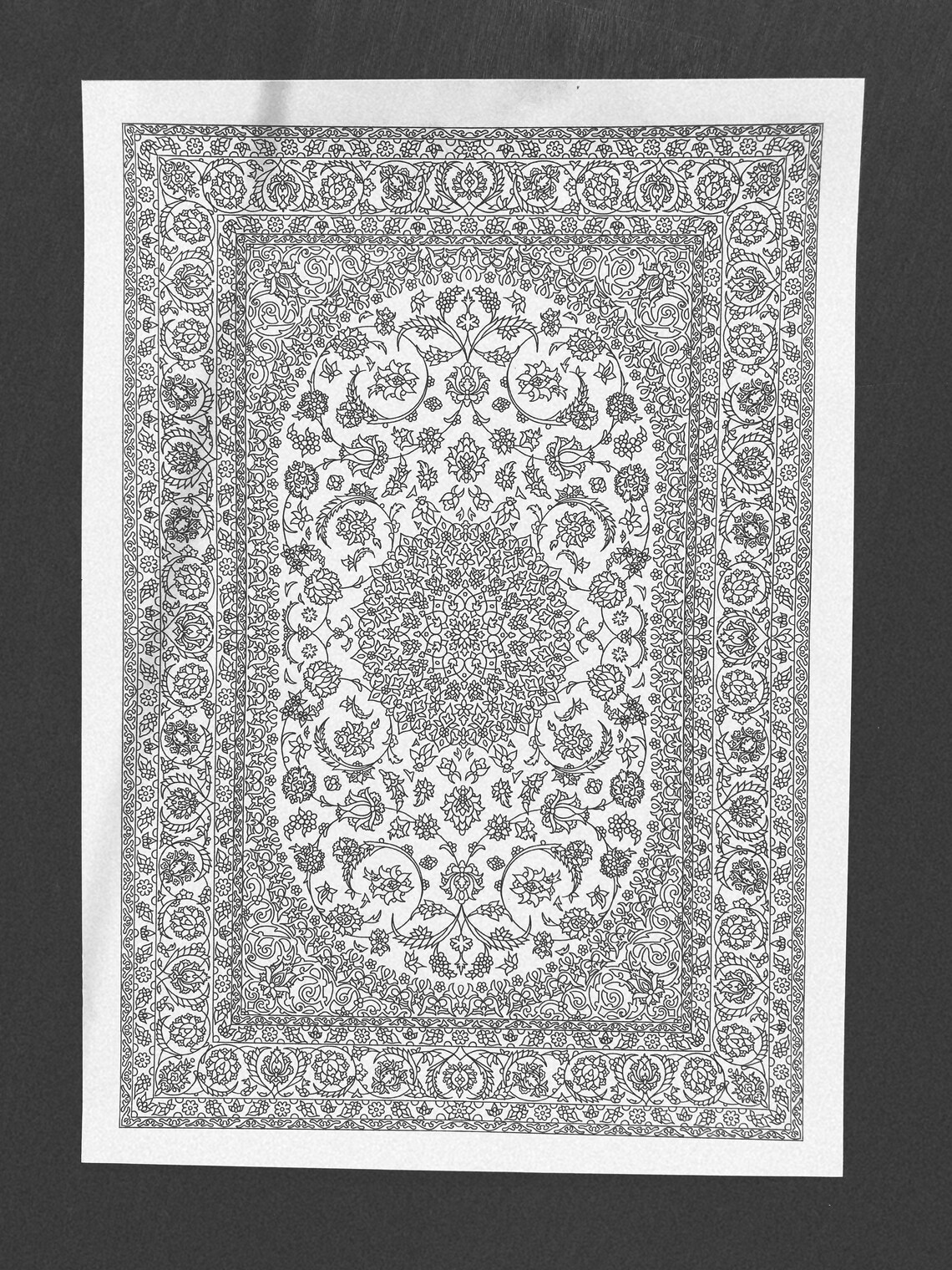 Persian Art Inspired Colouring Page Intricate Patterns, Arabesques, and ...