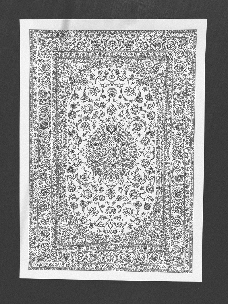 Persian Art Inspired Colouring Page Intricate Patterns, Arabesques, and ...