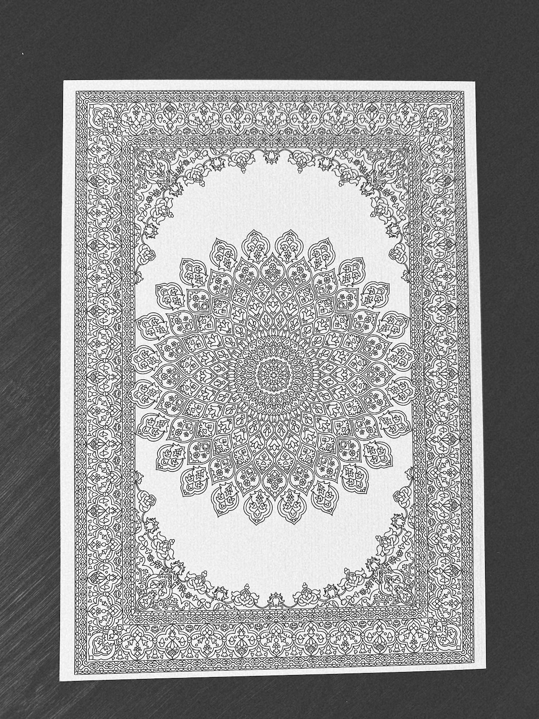 Detailed Persian Art Coloring Sheet - Intricate Patterns, Arabesques ...