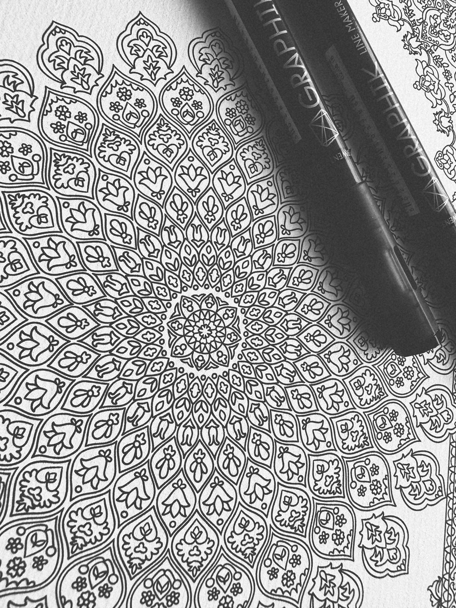 Detailed Persian Art Coloring Sheet - Intricate Patterns, Arabesques ...