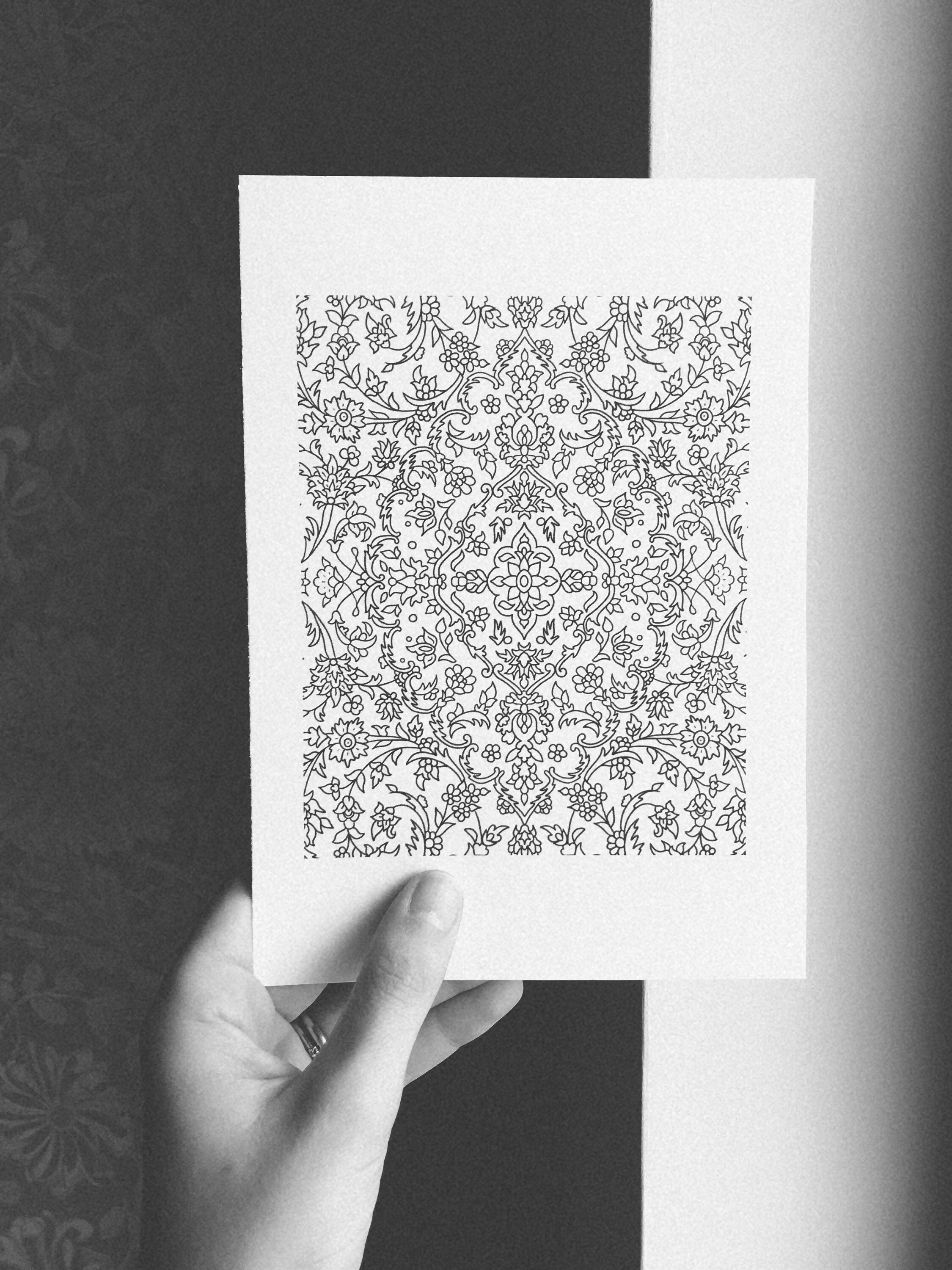 Persian Art Inspired Colouring Page Intricate Patterns - Etsy