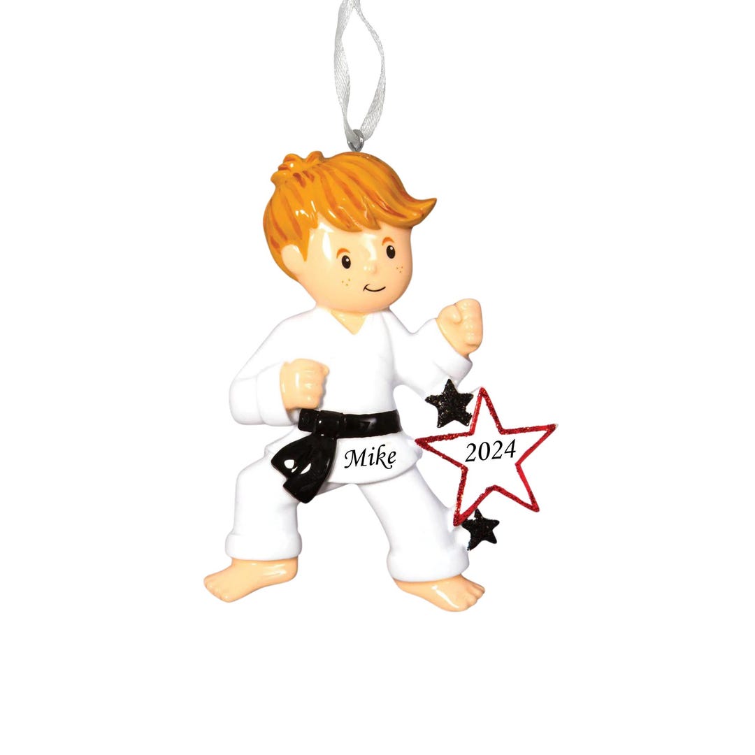 Karate Boy Personalized Christmas Tree Ornament, Karate Ornament ...