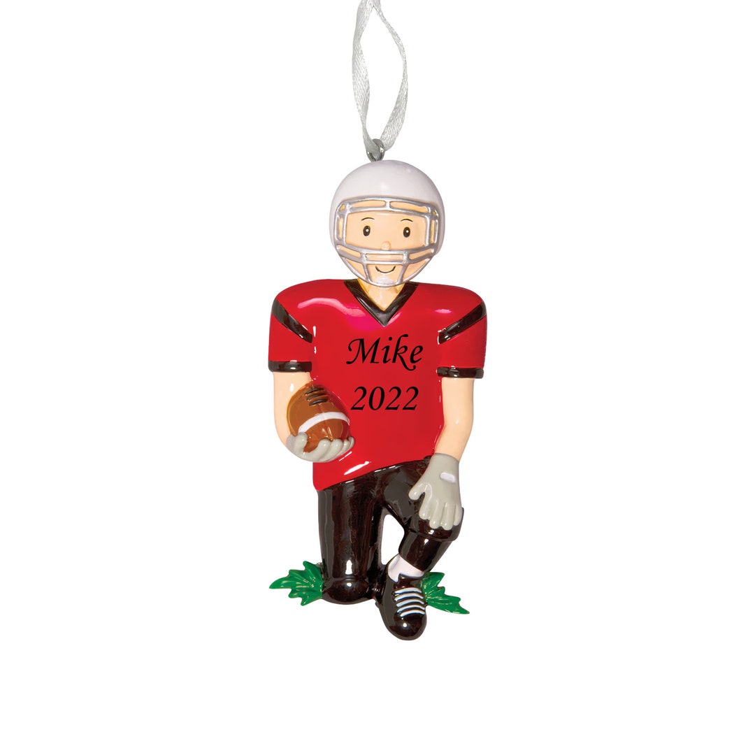 Football Player Personalized Christmas Tree Ornament , Custom Football ...
