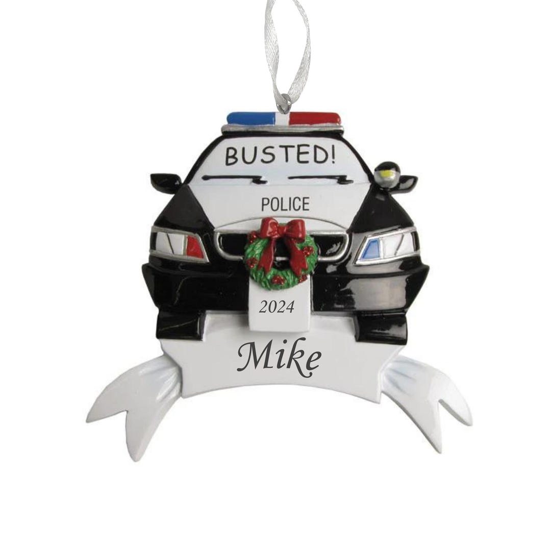 Police Car Personalized Christmas Tree Ornament, Christmas Decoration ...