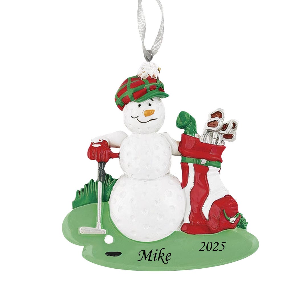 Personalized Snowman Golfer Ornament: Golf Themed Gift - Etsy