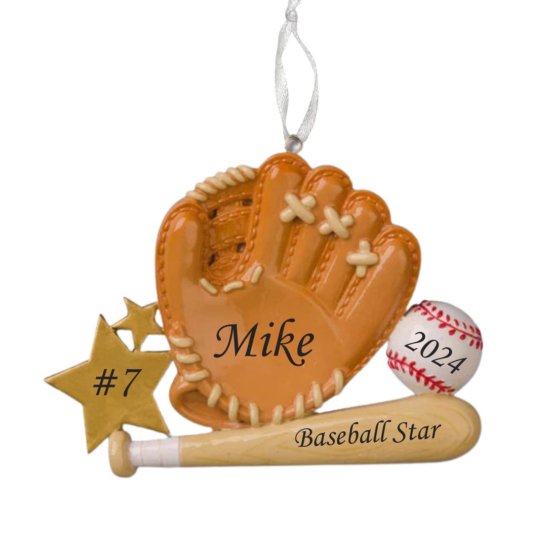 Baseball Glove Personalized Christmas Tree Ornament, Baseball Christmas ...