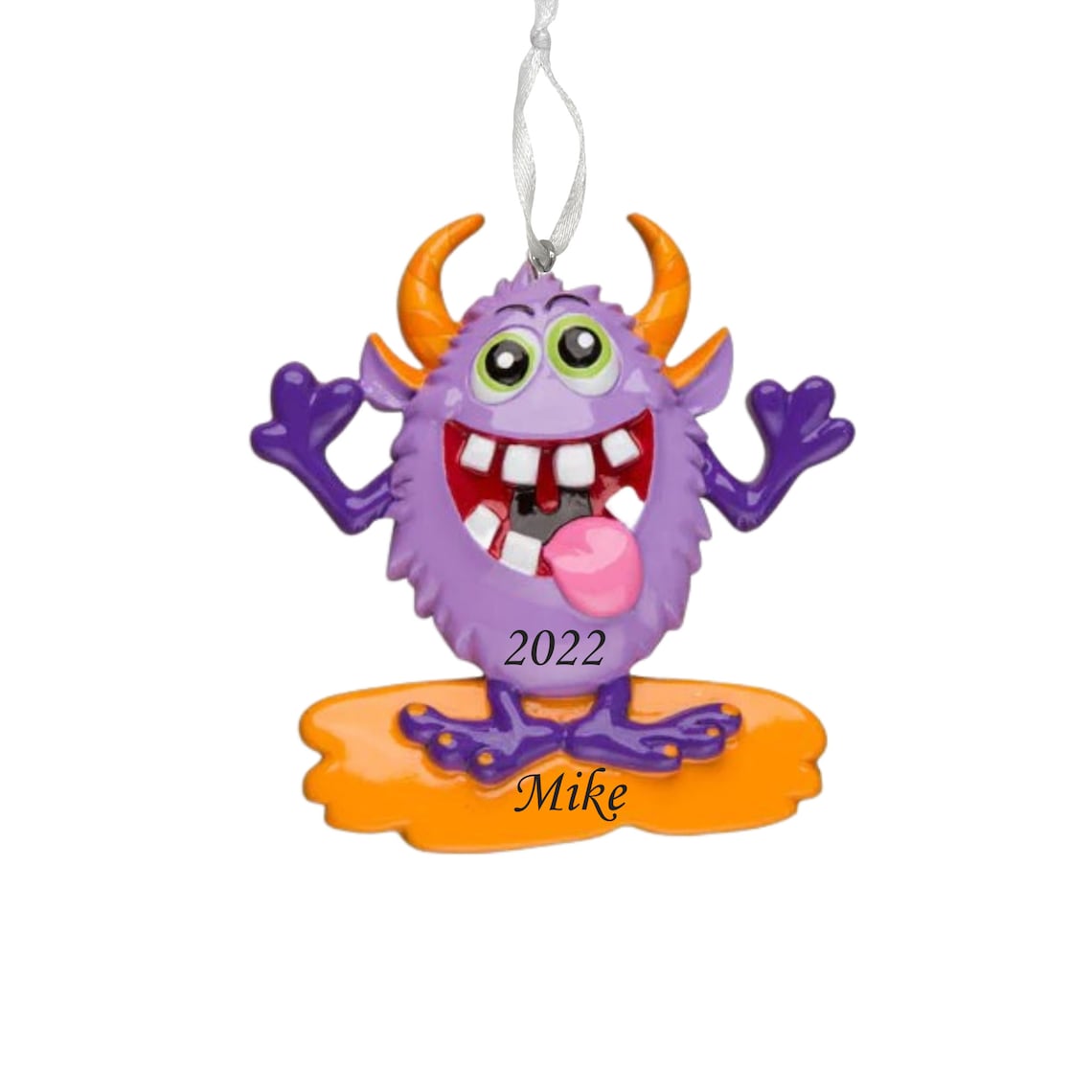 Purple Goofy Monster Personalized Christmas Tree Ornament - Etsy