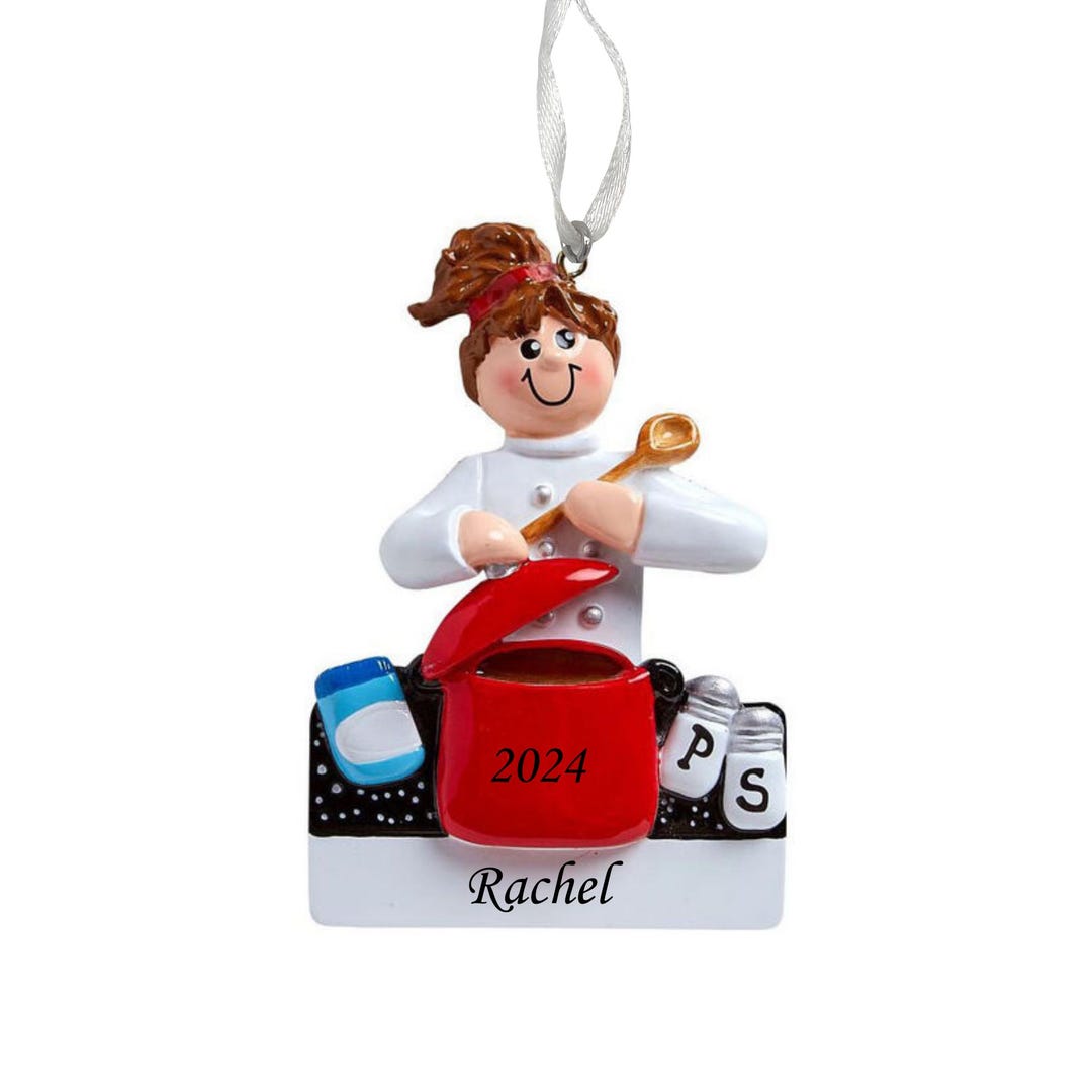 Personalized Love's to Cook Ornament, Kitchen Ornaments, Gourmet Gift ...